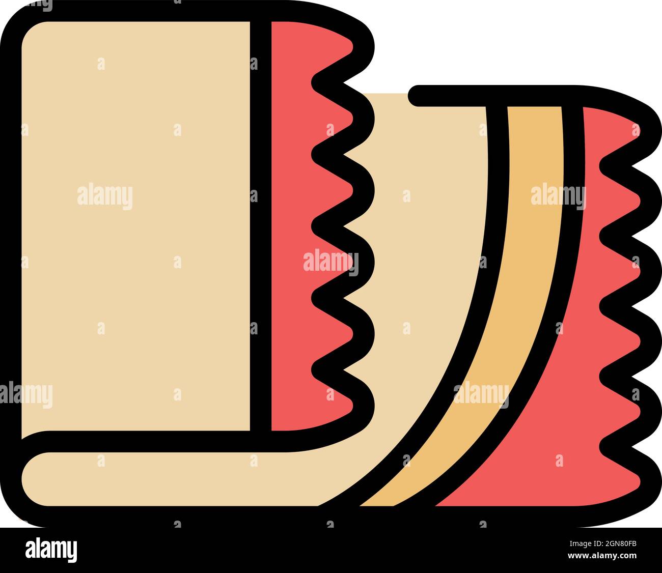 Hand towel icon. Outline hand towel vector icon color flat isolated ...