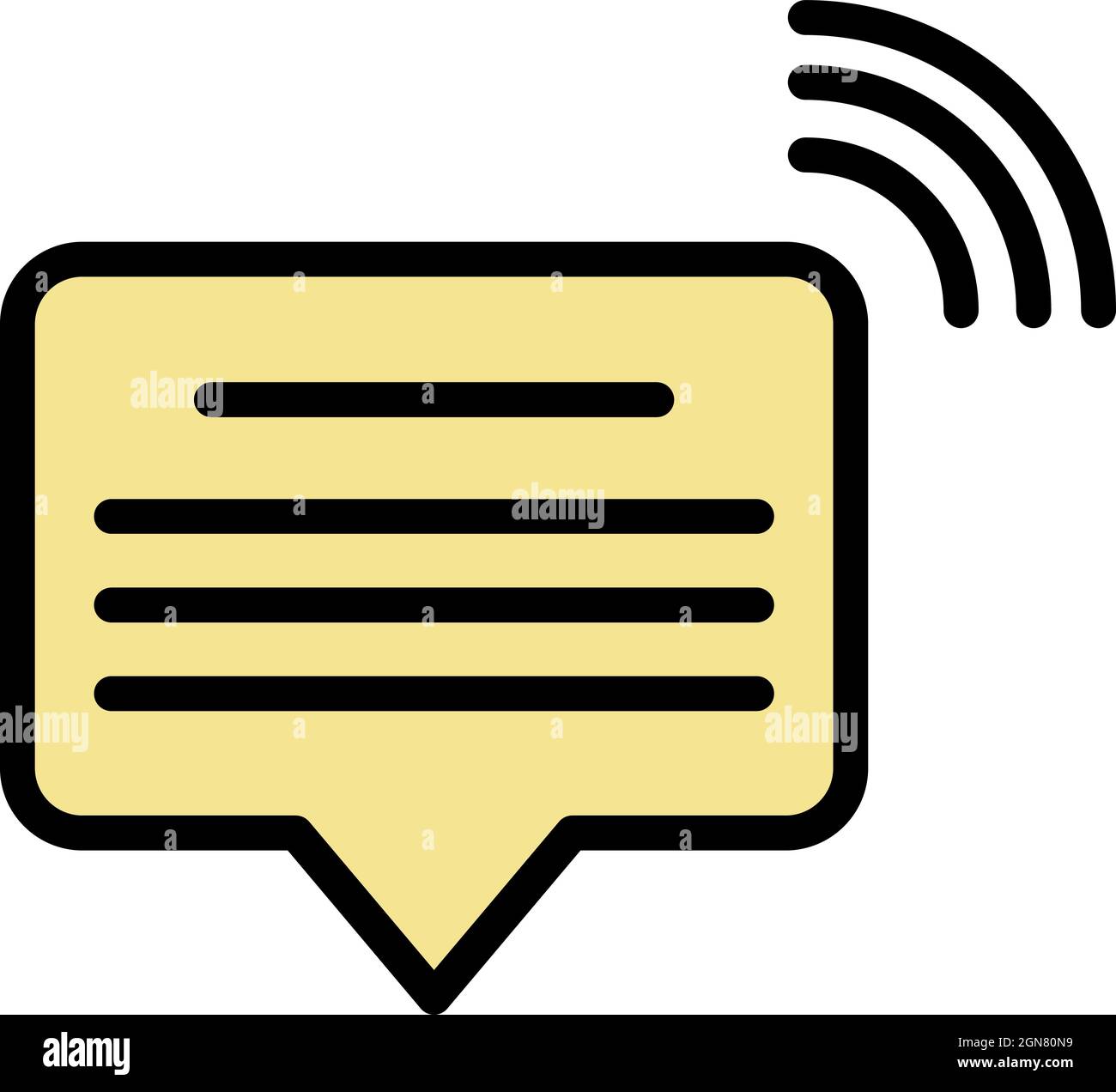 Outgoing message icon. Outline outgoing message vector icon color flat ...