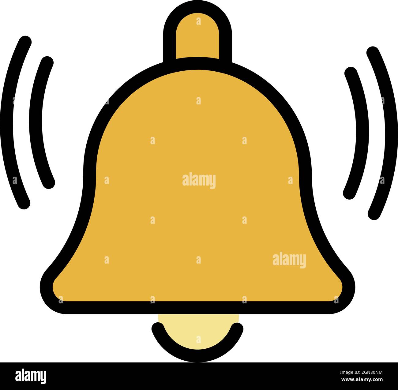 Notification bell icon. Outline notification bell vector icon color ...