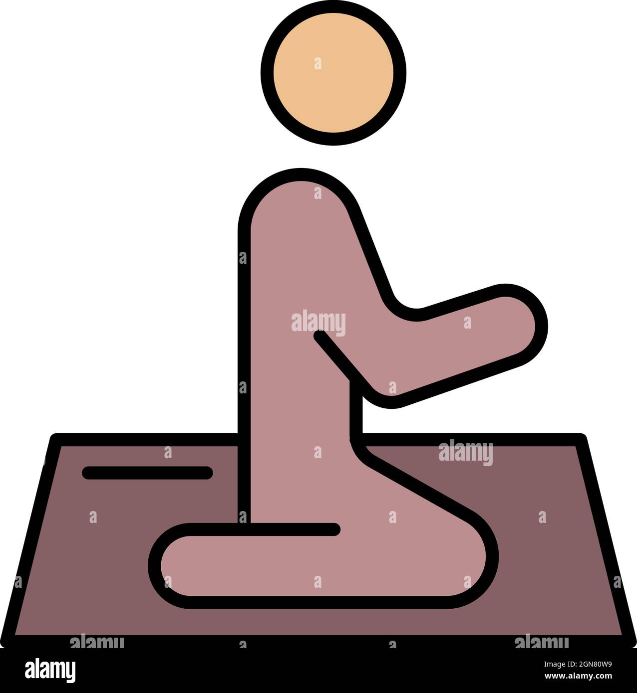 Muslim during prayer icon. Outline muslim during prayer vector icon ...