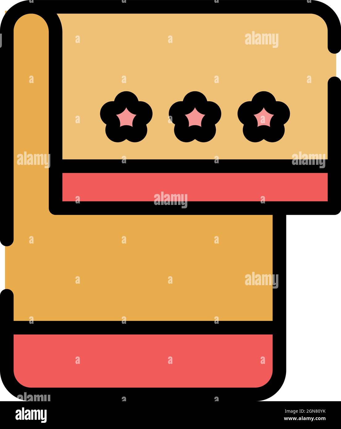 Kitchen towel icon. Outline kitchen towel vector icon color flat ...