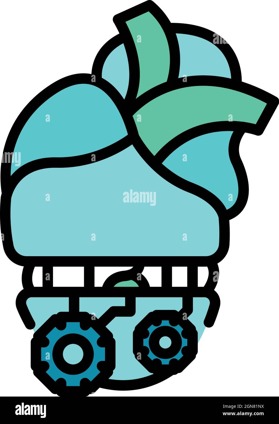 Heart implant icon. Outline heart implant vector icon color flat ...