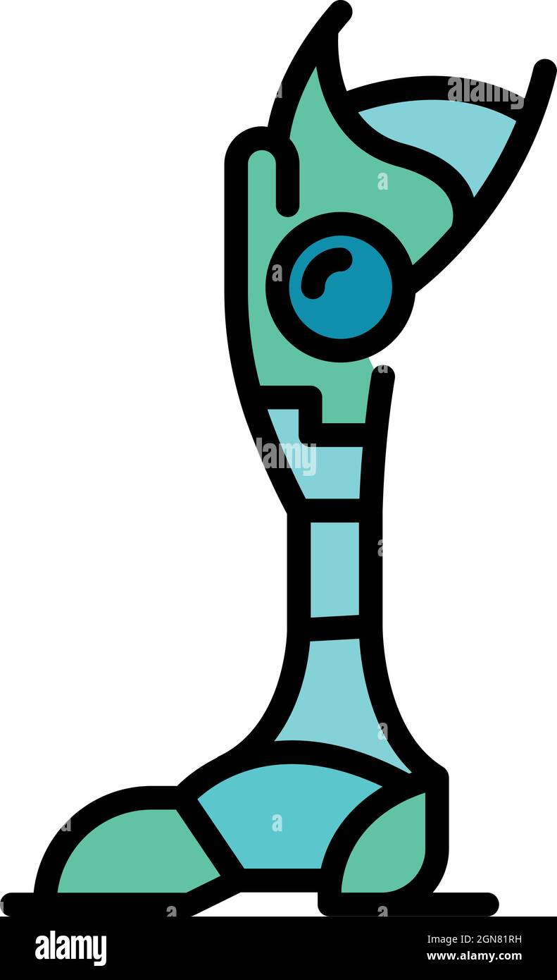 Metal prosthetic leg icon. Outline metal prosthetic leg vector icon ...
