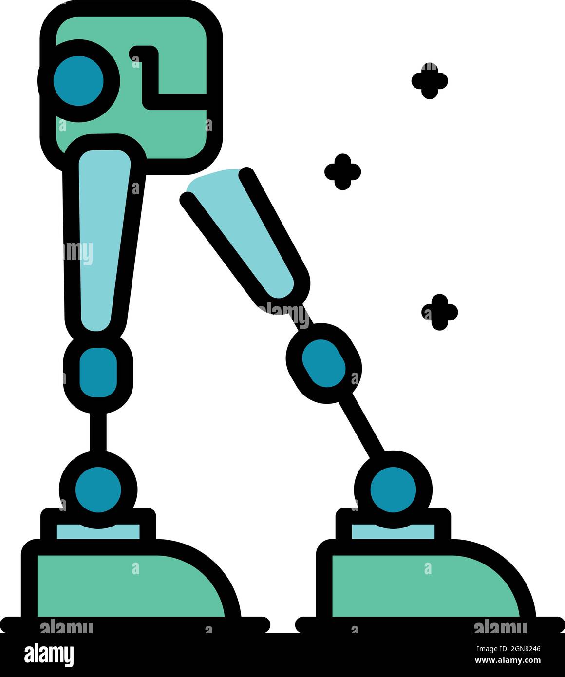 Legs of the robot icon. Outline legs of the robot vector icon color ...