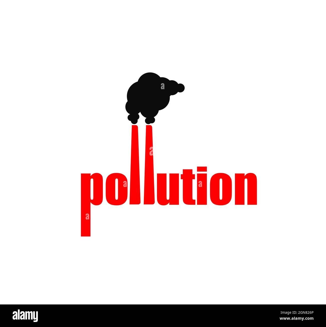 Pollution logo isolated on white background, pollution creative vector ...