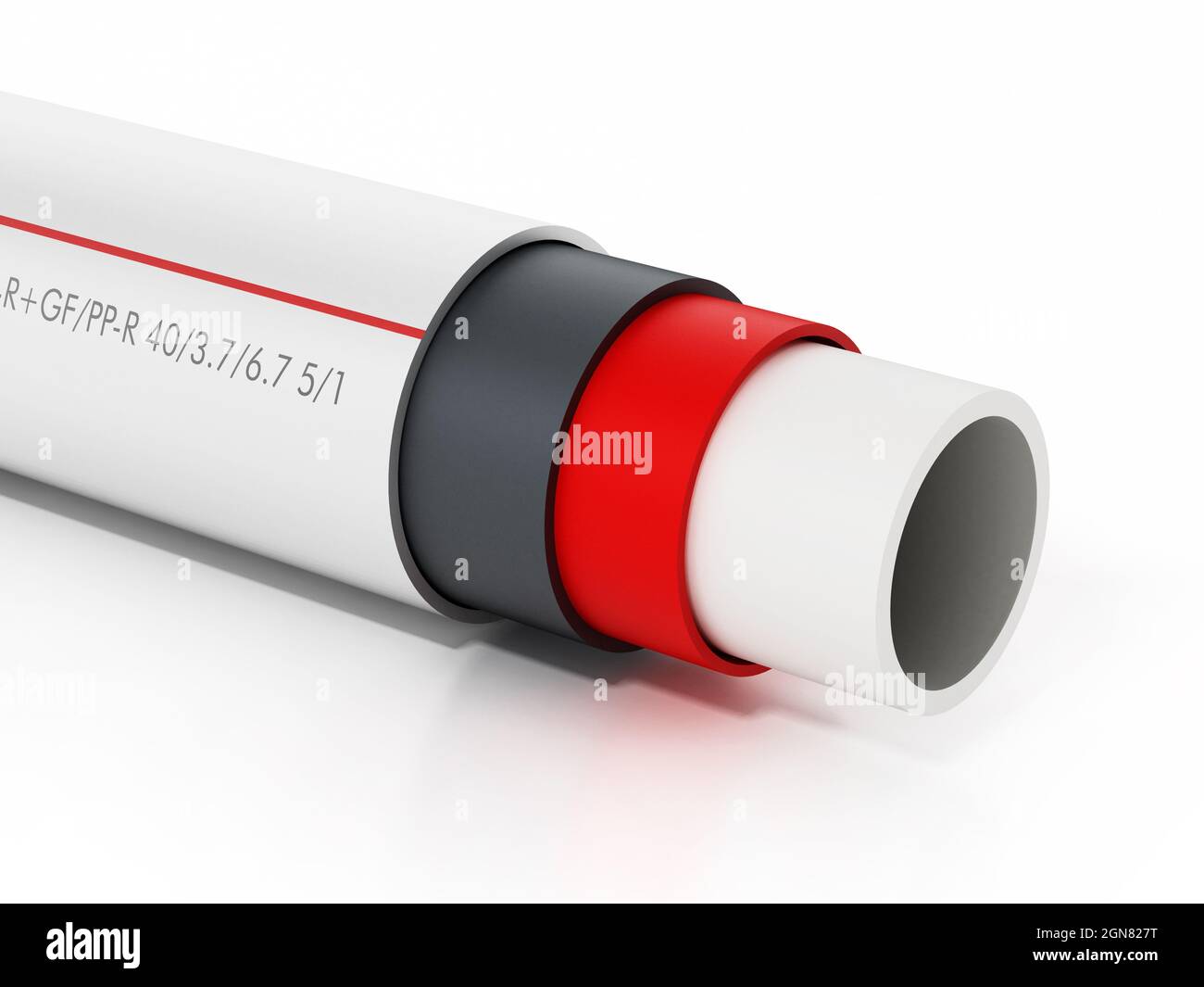 3D illustration of fiber pipe structure isolated on white background ...