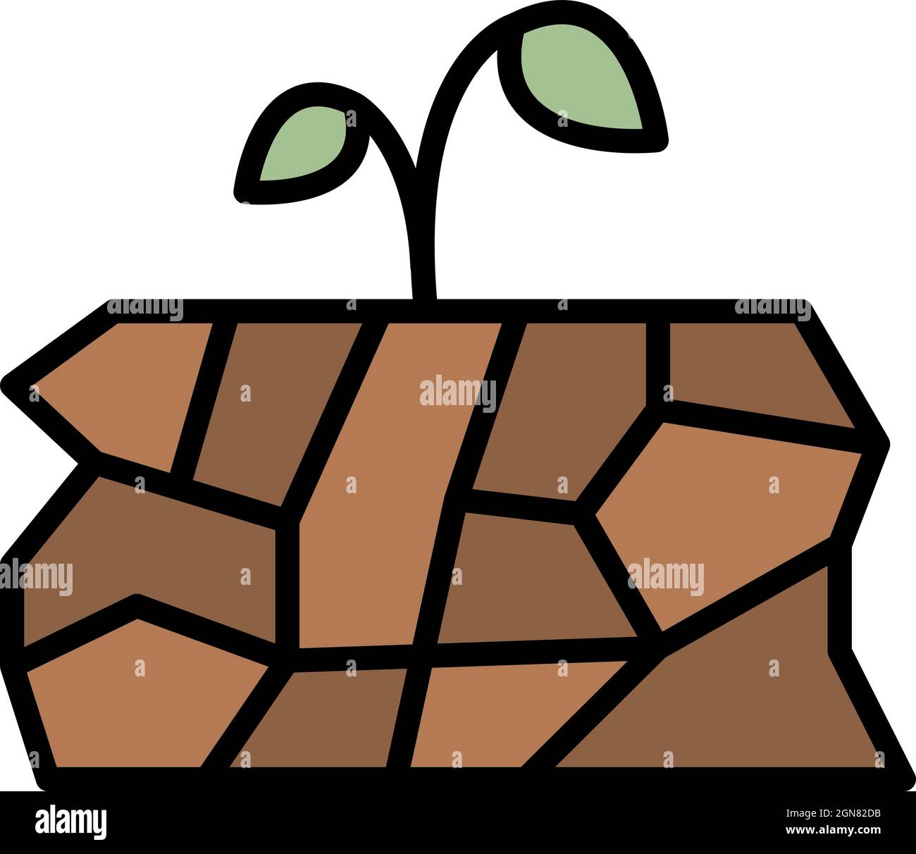 Wilted plant icon. Outline wilted plant vector icon color flat isolated ...