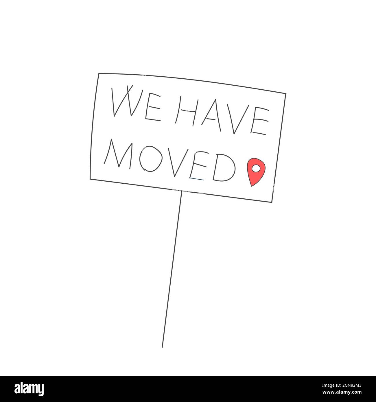 Indicated Place on the Map. We Have Moved Icon in Cartoon Style Stock ...