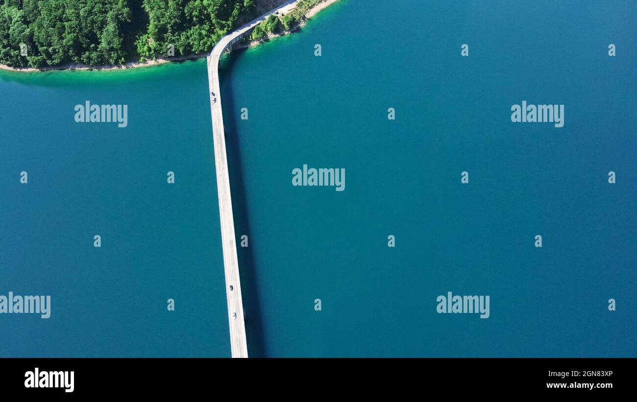 Aerial reservoir bridge hi-res stock photography and images - Alamy