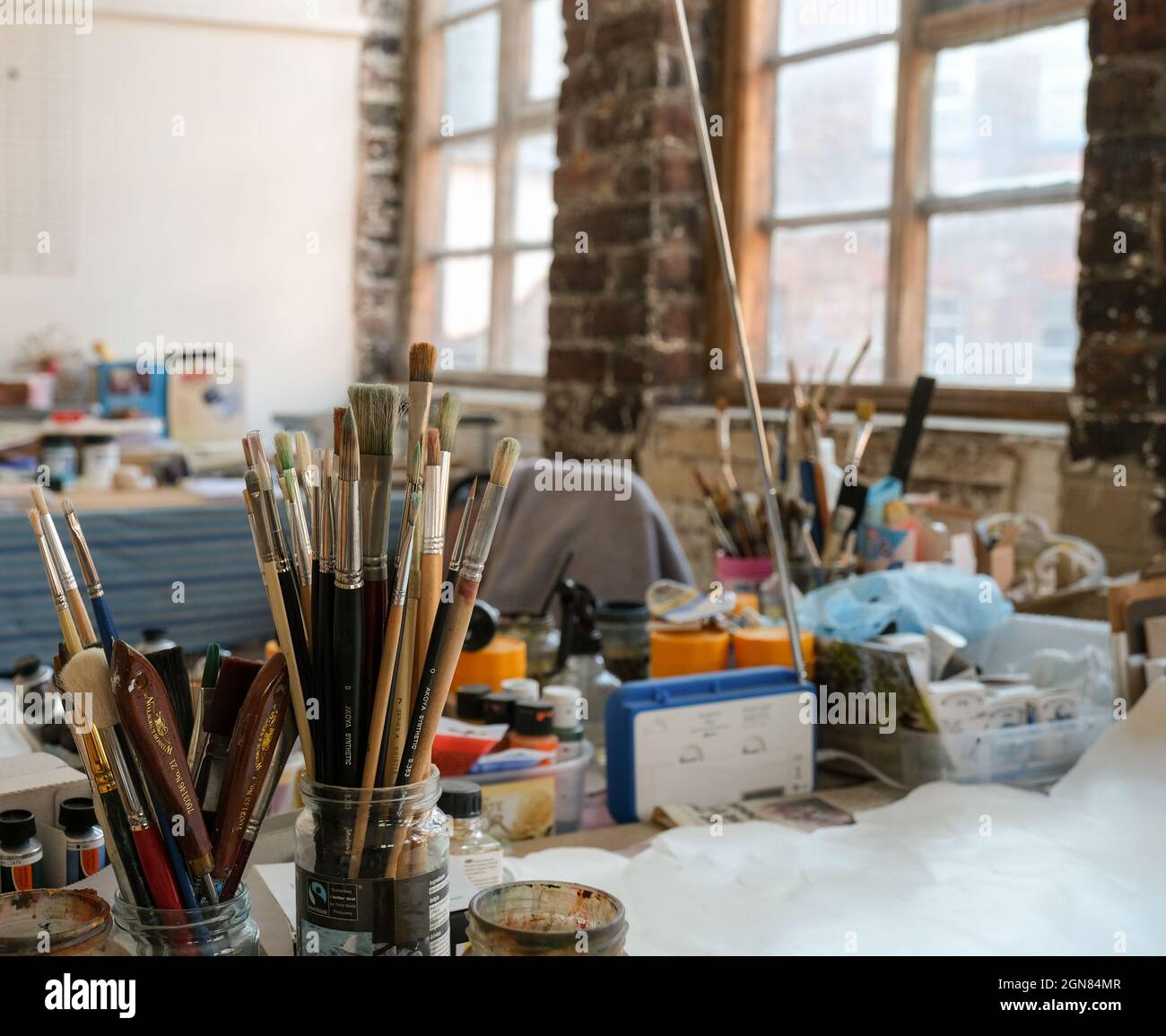 An interior view of Portland Works, Sheffield, a former cutlery maker ...