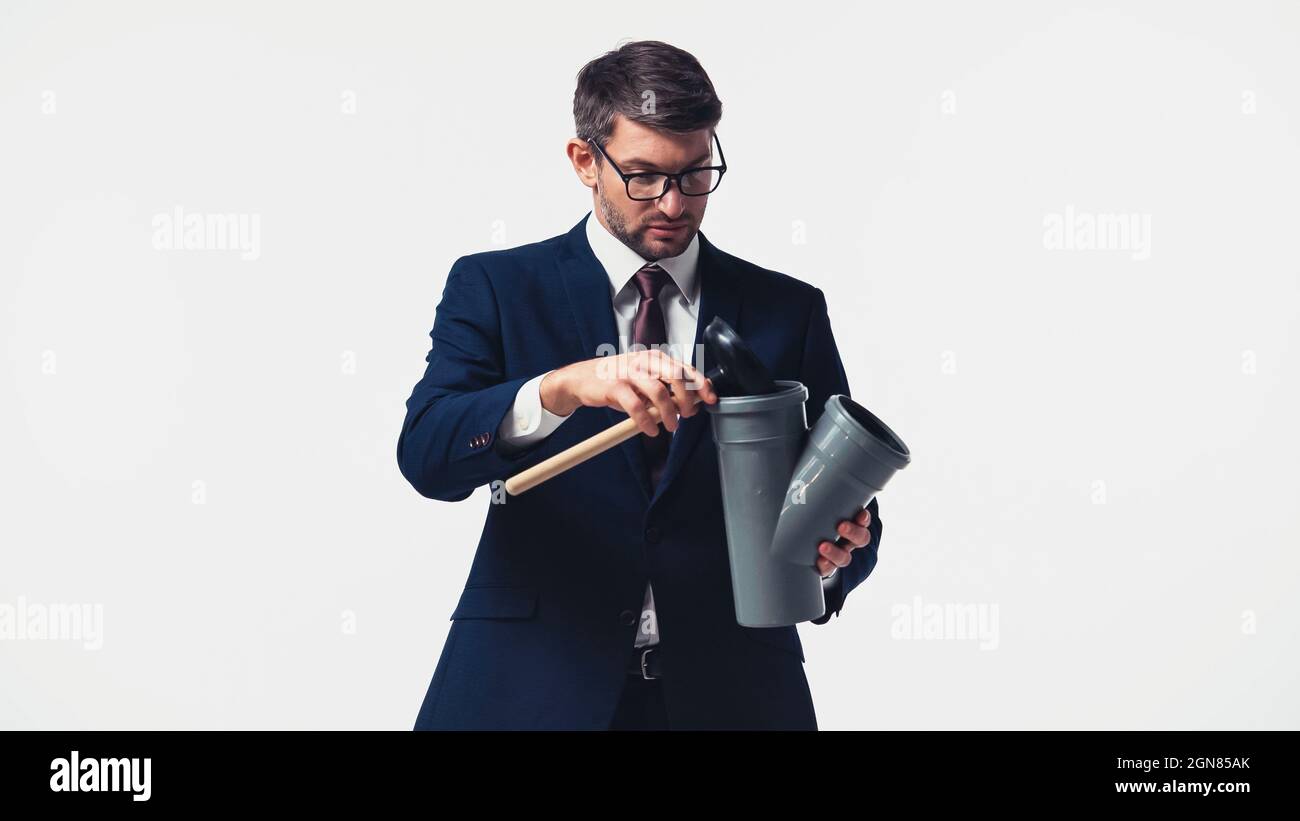 Businessman with pipe hi-res stock photography and images - Alamy