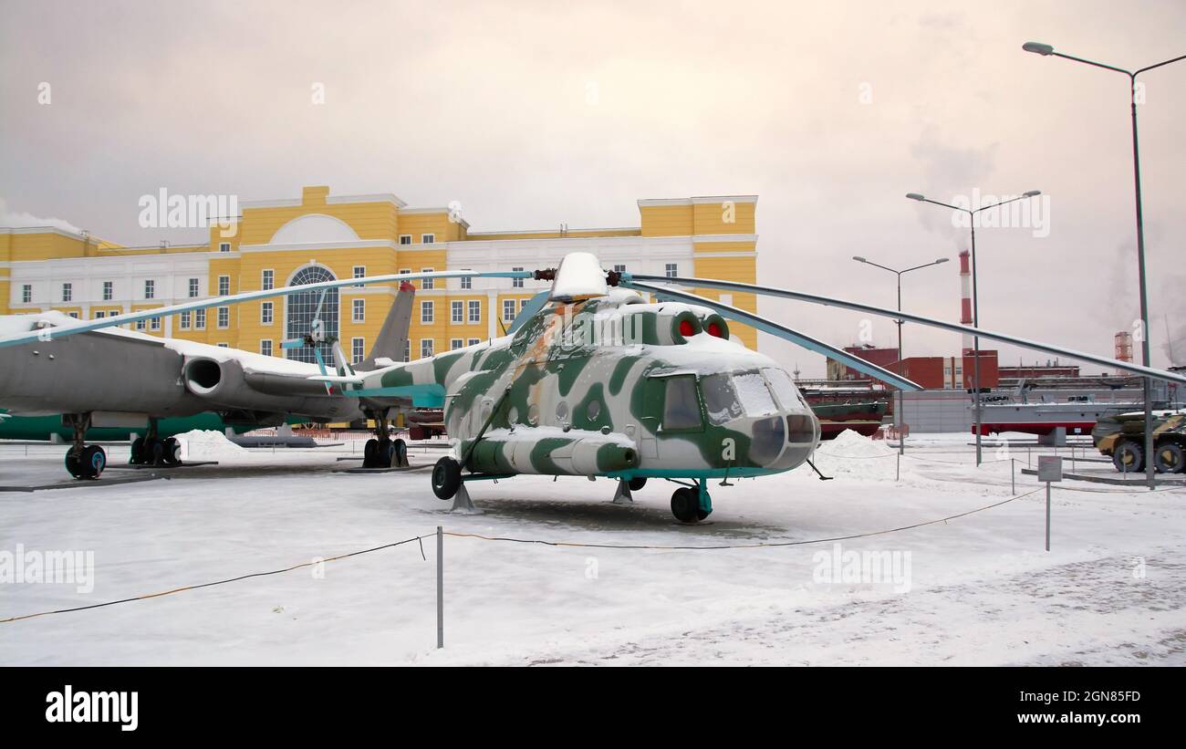 a Soviet military helicopter.Russian military equipment Stock Photo - Alamy