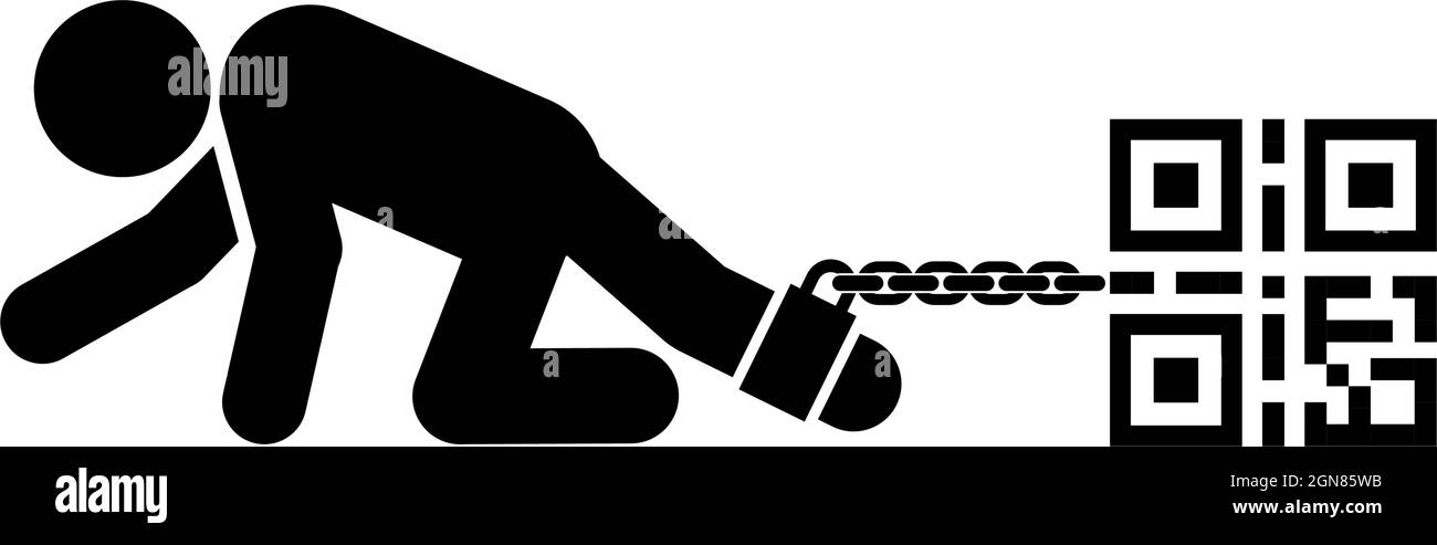 Quarantine measures restrict personal freedom of movement. QR code in ...