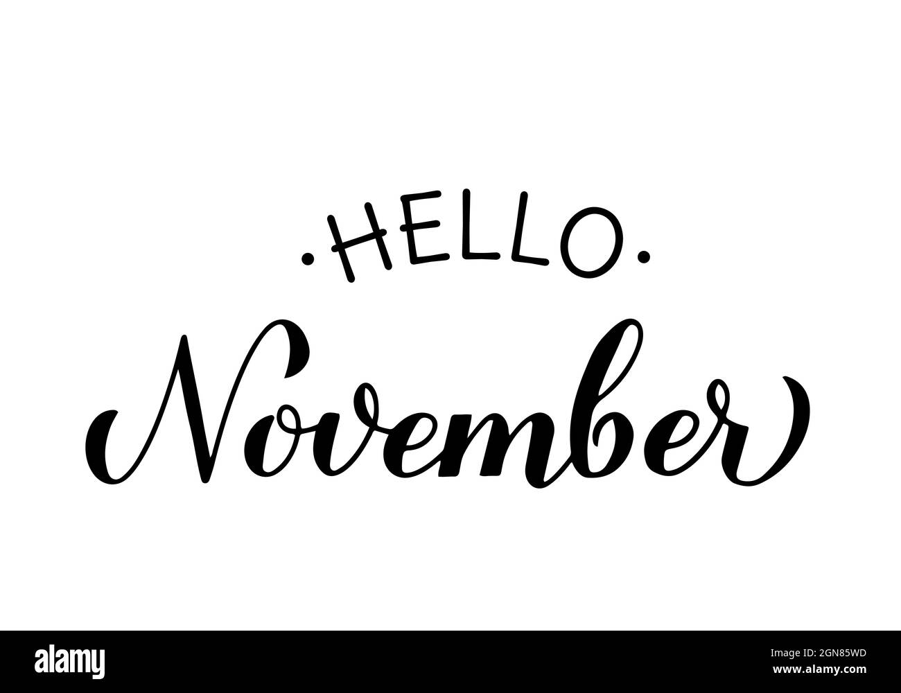 Hello November calligraphy hand lettering. Inspirational fall quote ...