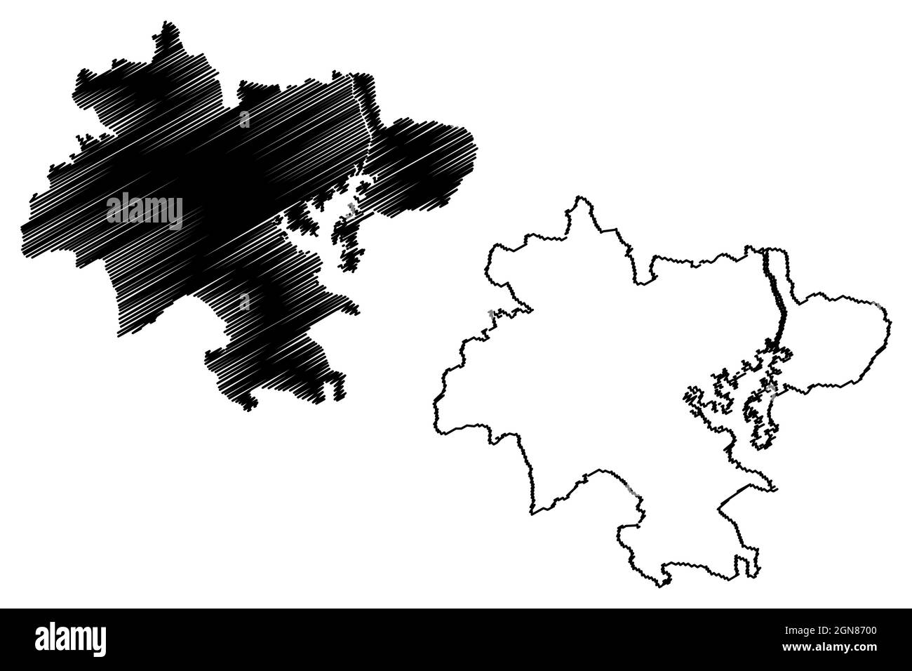 Debagarh district (Odisha State, Republic of India) map vector ...