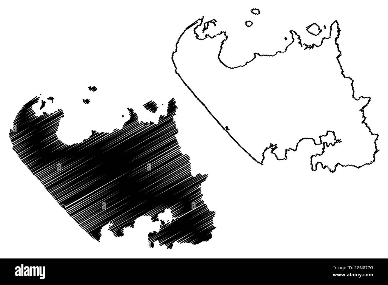 Devbhumi Dwarka district (Gujarat State, Republic of India) map vector ...