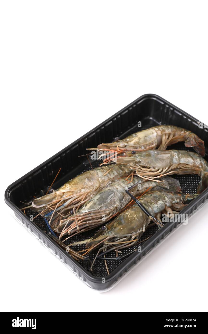 Raw prawn isolated in white baackground Stock Photo - Alamy