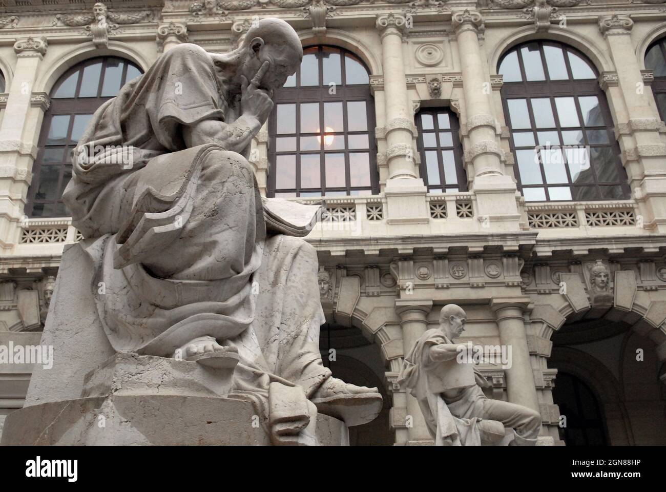 Rome Italy, 26/01/2007: Statues of ancient jurists are seen in the ...