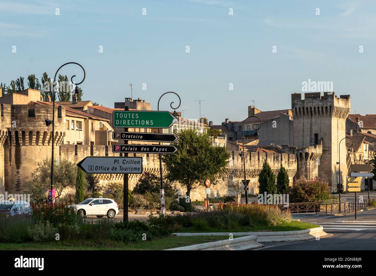 Avignon, France - July, 2021 : Panoramic view on the Avignon medieval ...