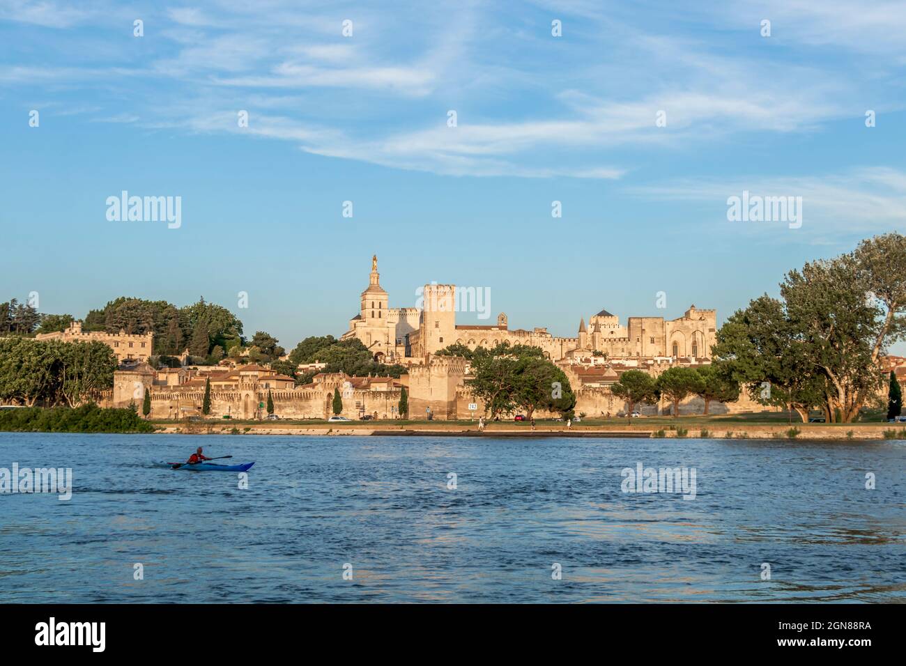 Avignon, France - July, 2021 : Panoramic view on the Avignon medieval ...