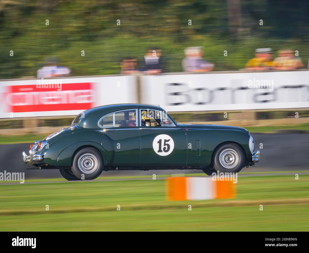 Jaguar mk7 racing at the Goodwood Revival 2021, West Sussex, uk Stock ...