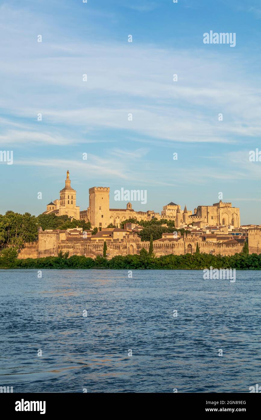 Avignon medieval city with historical walls and other touristic ...