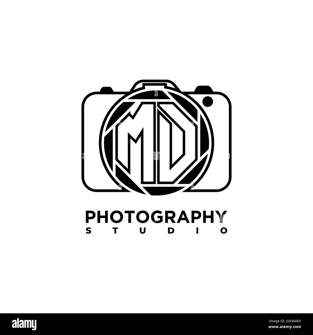 MD Logo letter Geometric Photograph Camera shape style template vector ...