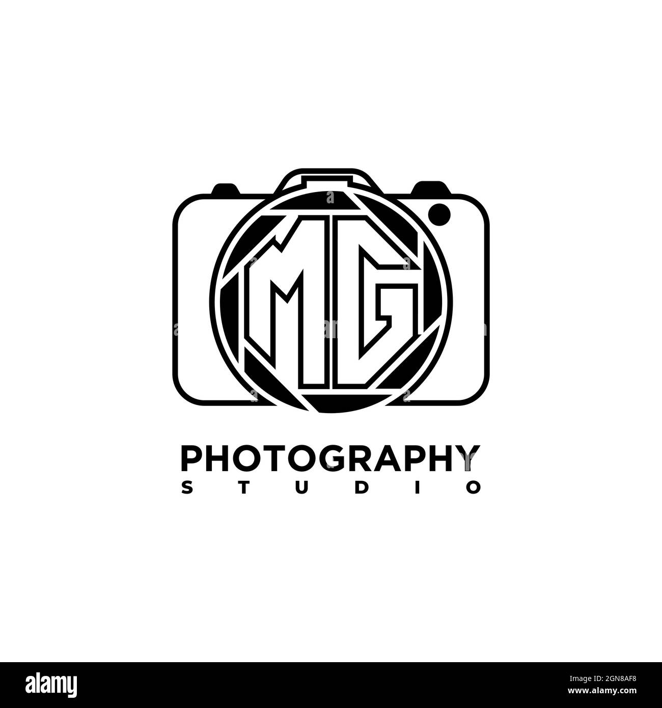 MG Logo letter Geometric Photograph Camera shape style template vector ...