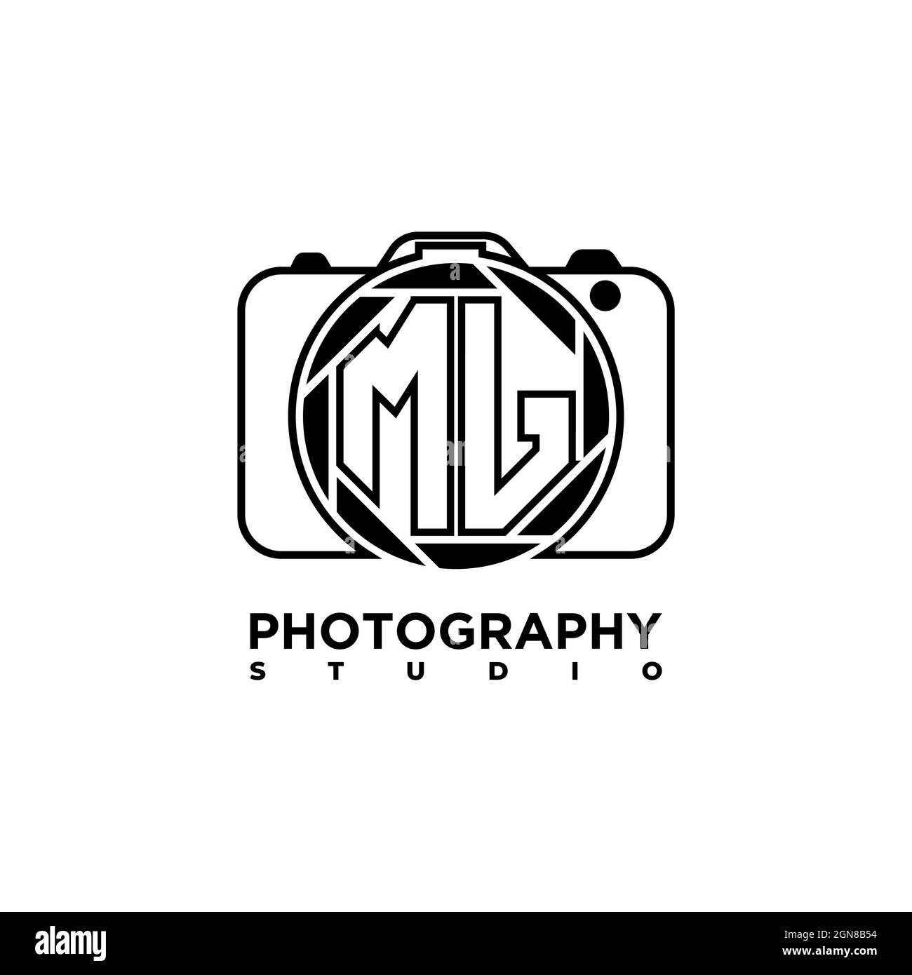 MJ Logo letter Geometric Photograph Camera shape style template vector ...