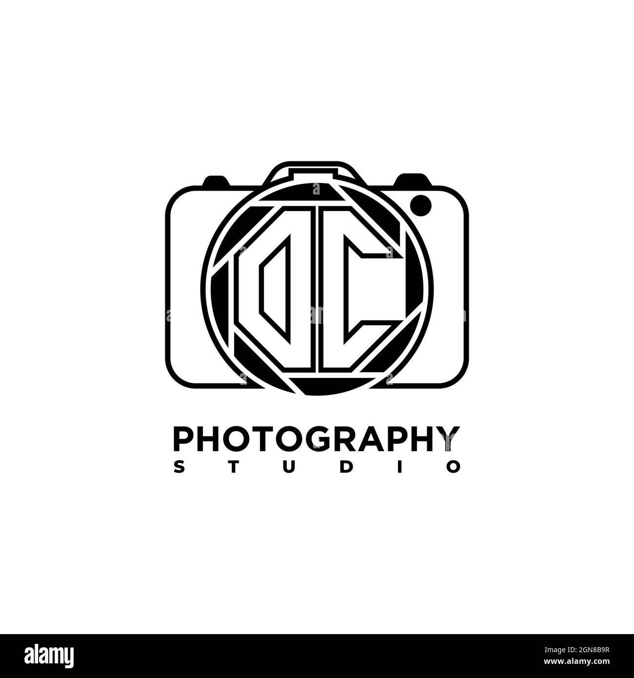 OC Logo letter Geometric Photograph Camera shape style template vector ...