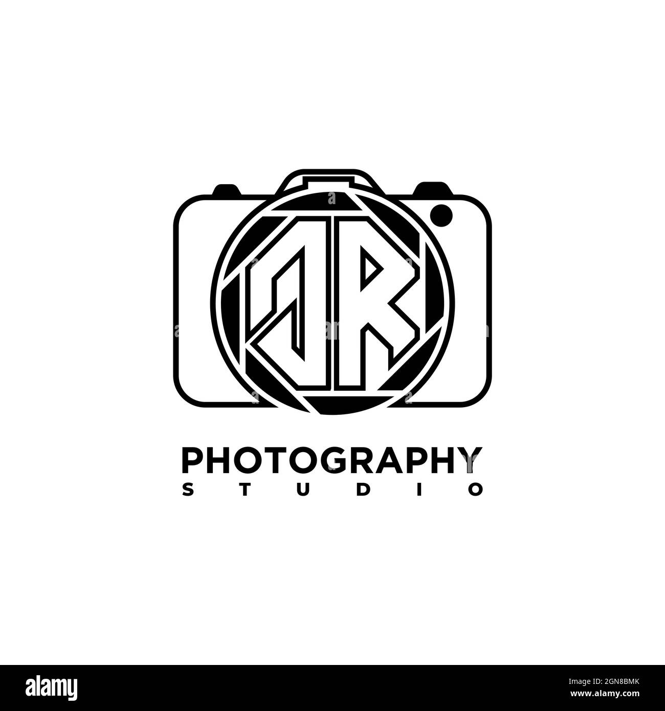 QR Logo letter Geometric Photograph Camera shape style template vector ...