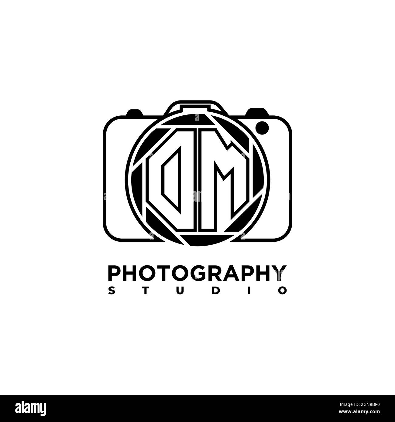 OM Logo letter Geometric Photograph Camera shape style template vector ...