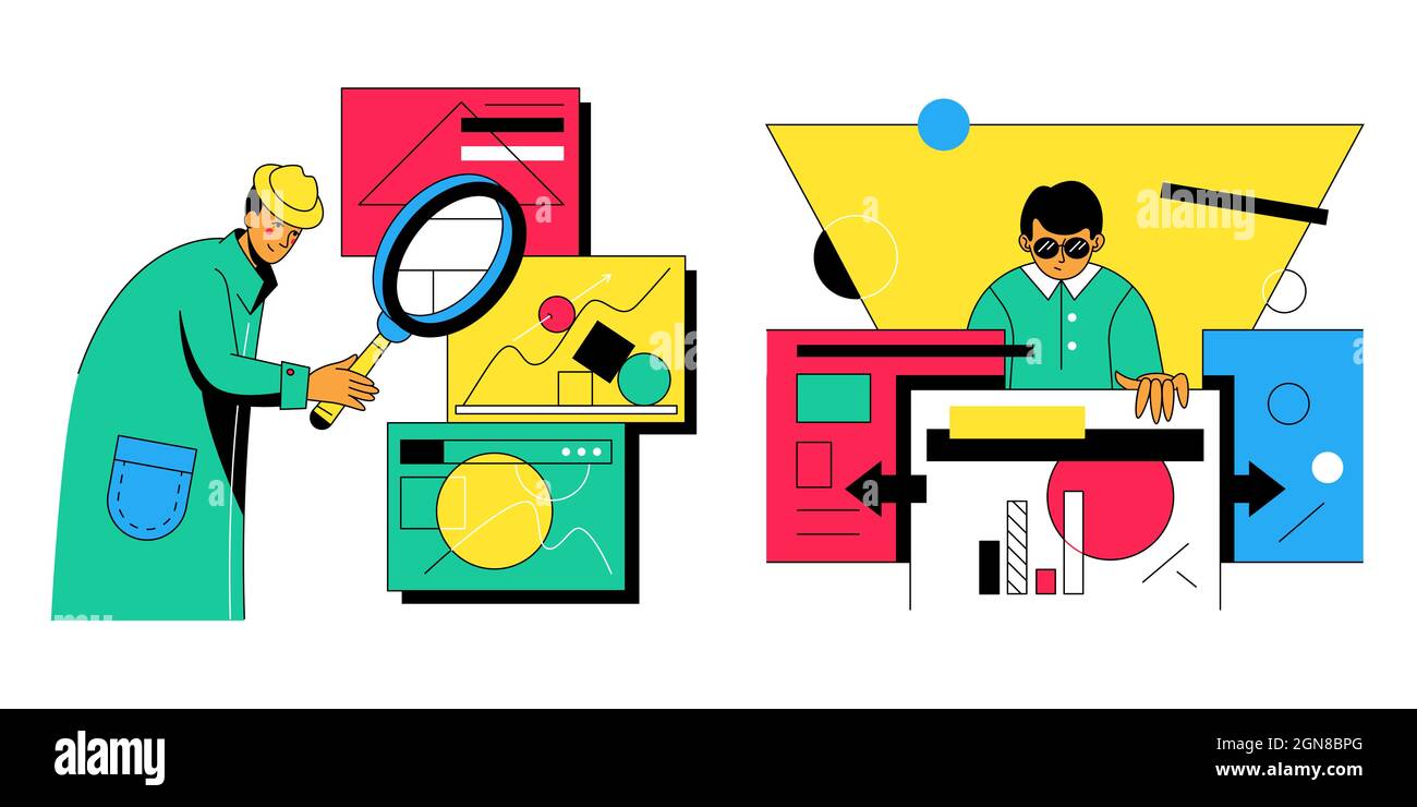 Task management - modern flat design style illustrations with line ...