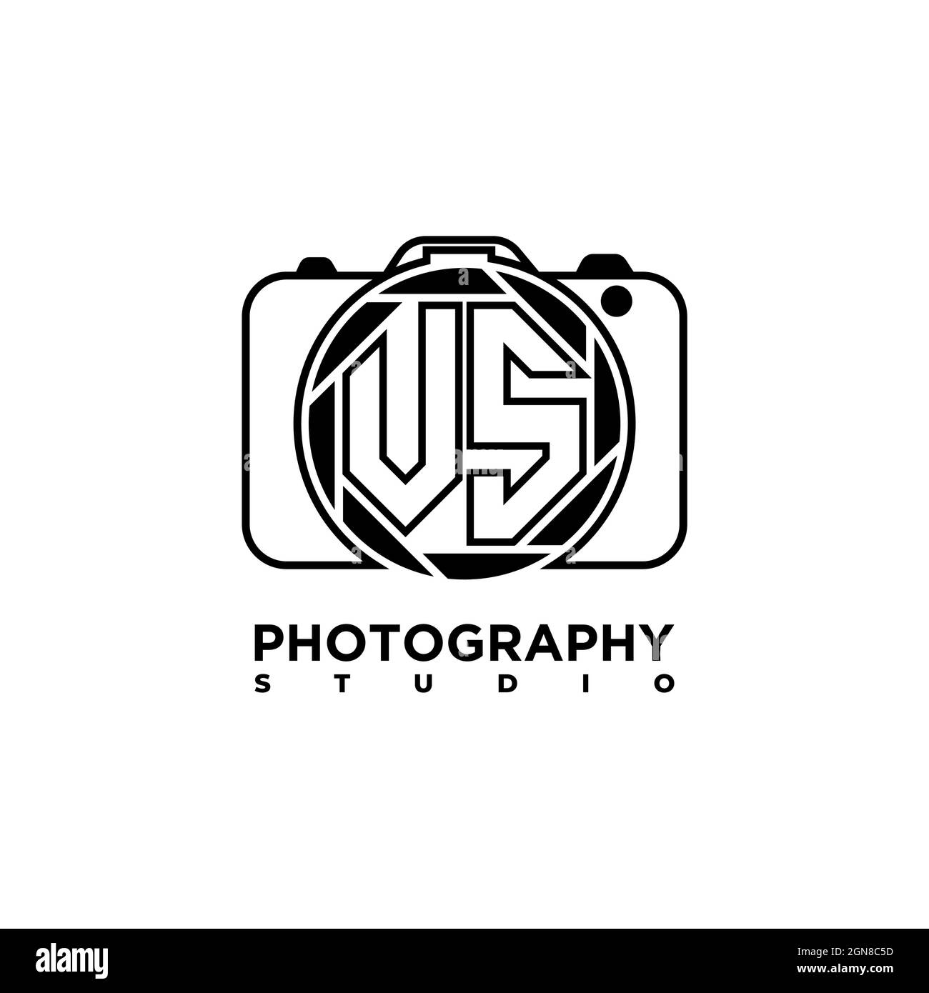 VS Logo letter Geometric Photograph Camera shape style template vector ...