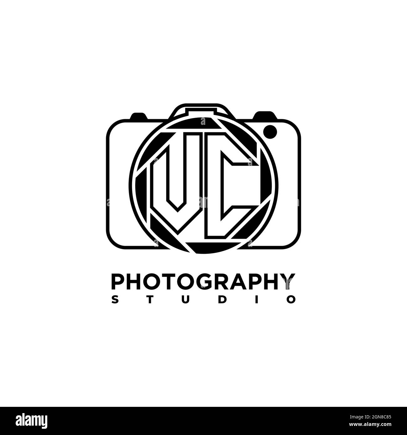 VC Logo letter Geometric Photograph Camera shape style template vector ...