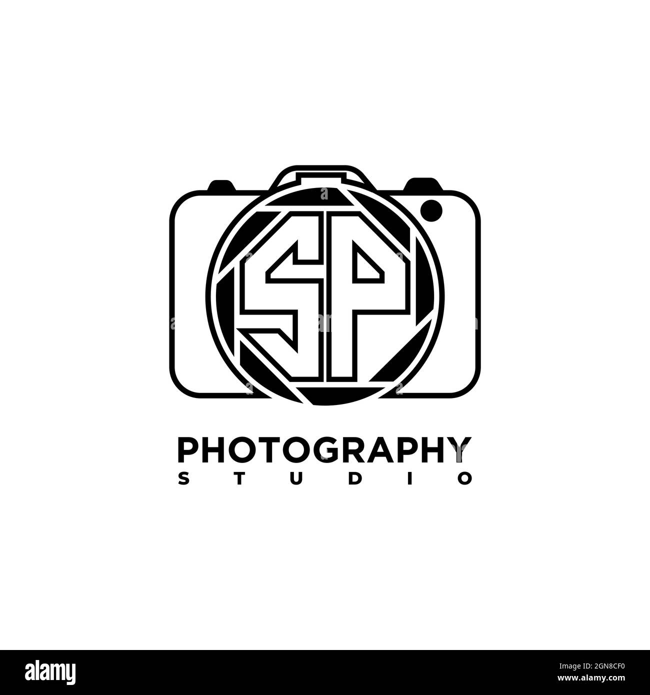 SP Logo letter Geometric Photograph Camera shape style template vector ...