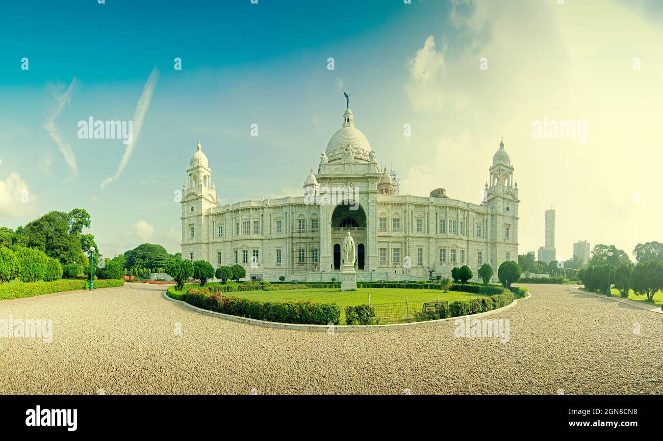 Beautiful panoramic image of Victoria Memorial, Kolkata , Calcutta ...