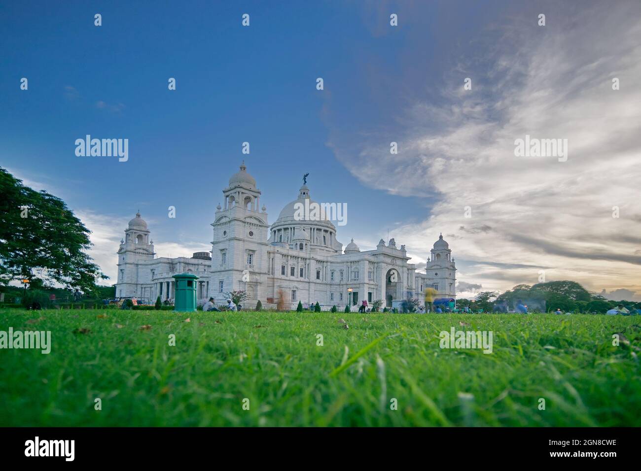 Sunset at Victoria Memorial, Kolkata , Calcutta, West Bengal, India . A ...