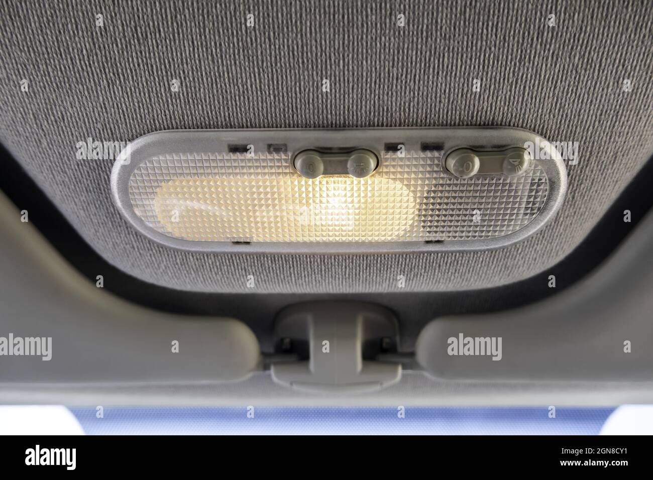 Detail of light to read maps inside a car Stock Photo - Alamy