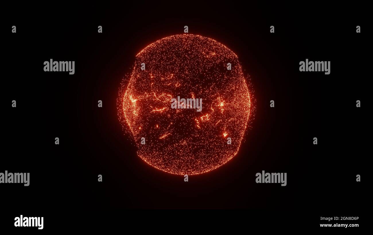 Black background with a neon illuminated red sphere for wallpapers ...