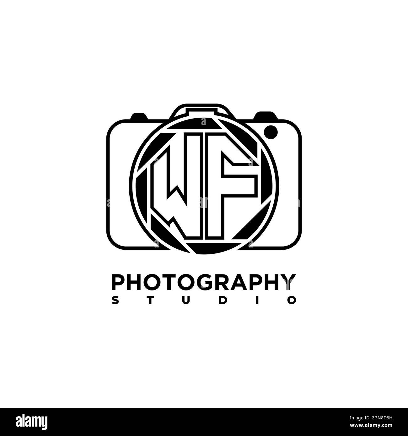 WF Logo letter Geometric Photograph Camera shape style template vector ...