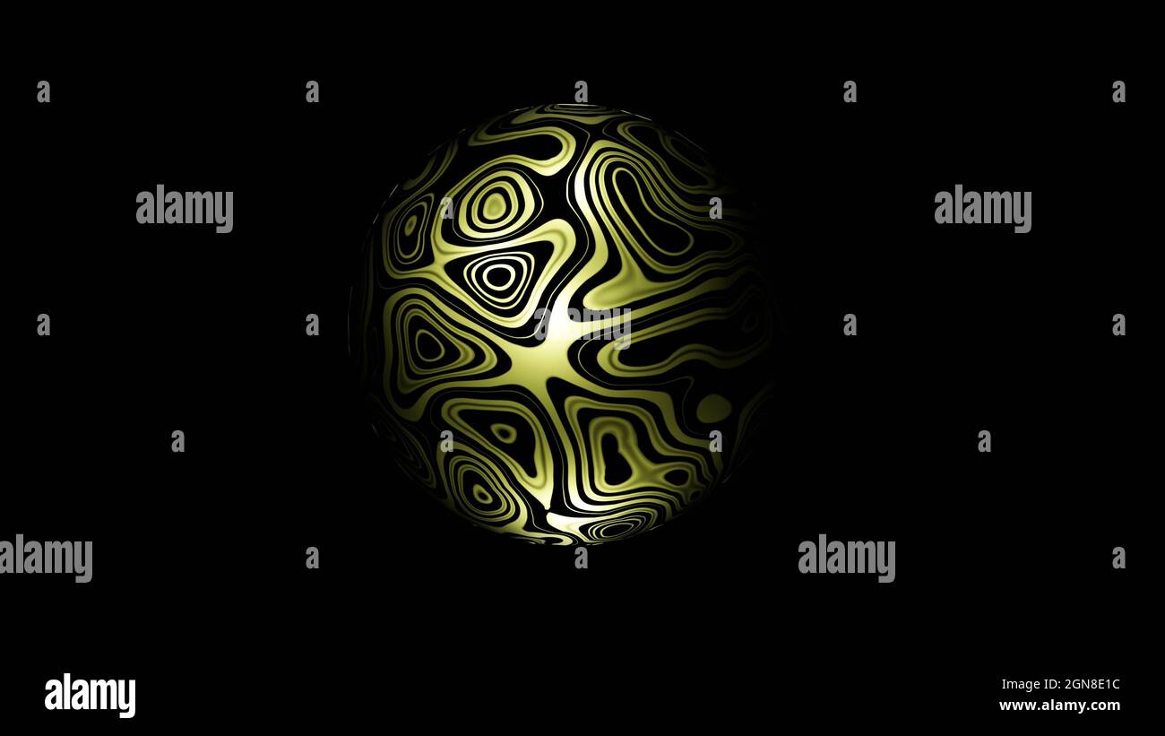 Black background with abstract yellow lines in a sphere Stock Photo - Alamy