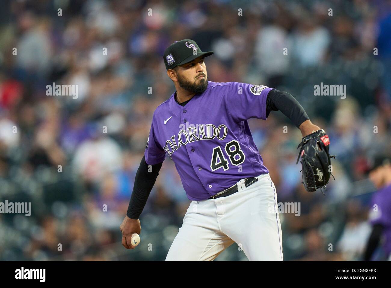 Denver CO, USA. 22nd Sep, 2021. Colorado pitcher German Marquez (48 ...