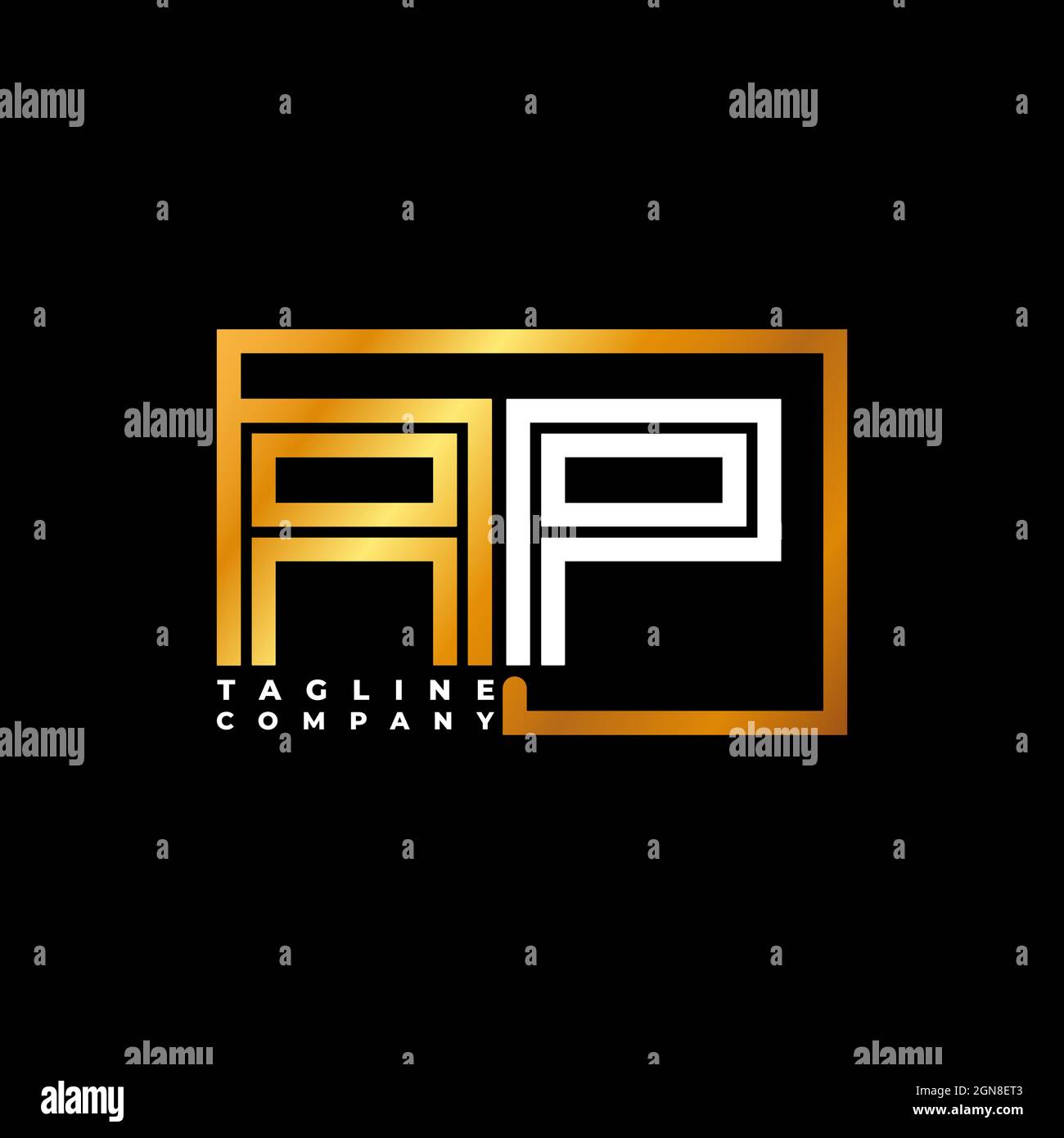 Golden logo with letter p hi-res stock photography and images - Alamy