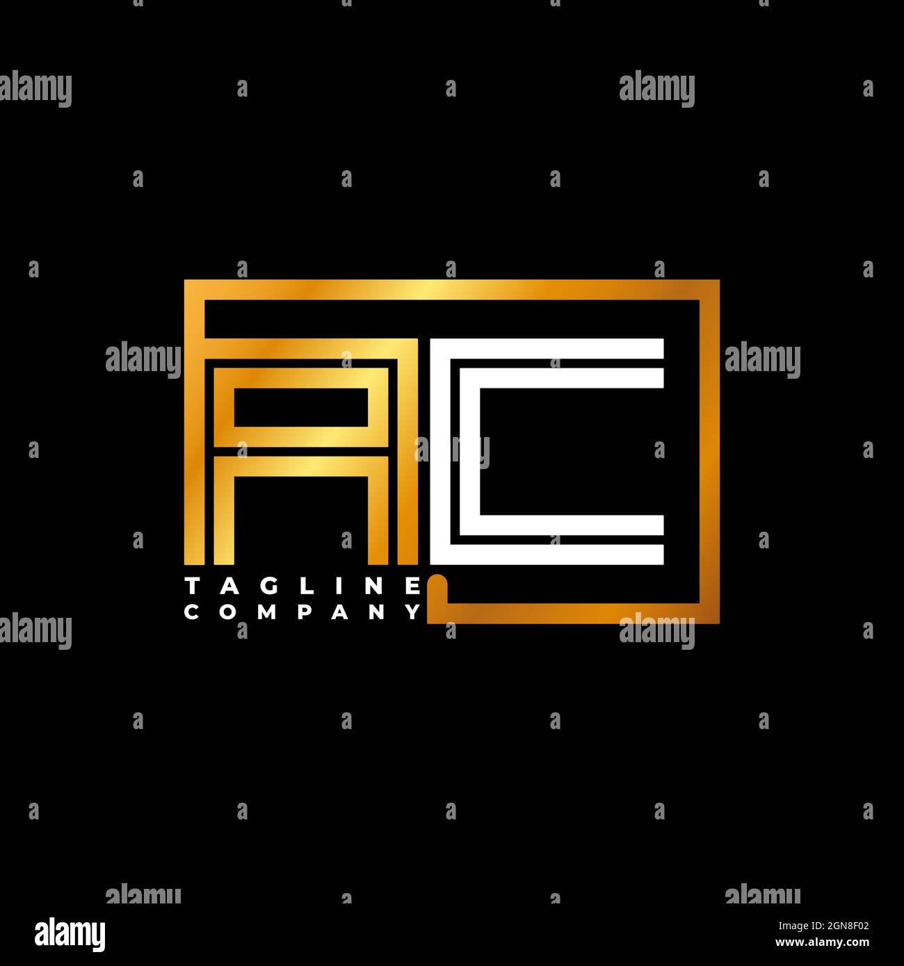 AC Logo letter monogram shape line golden vector template. Business ...