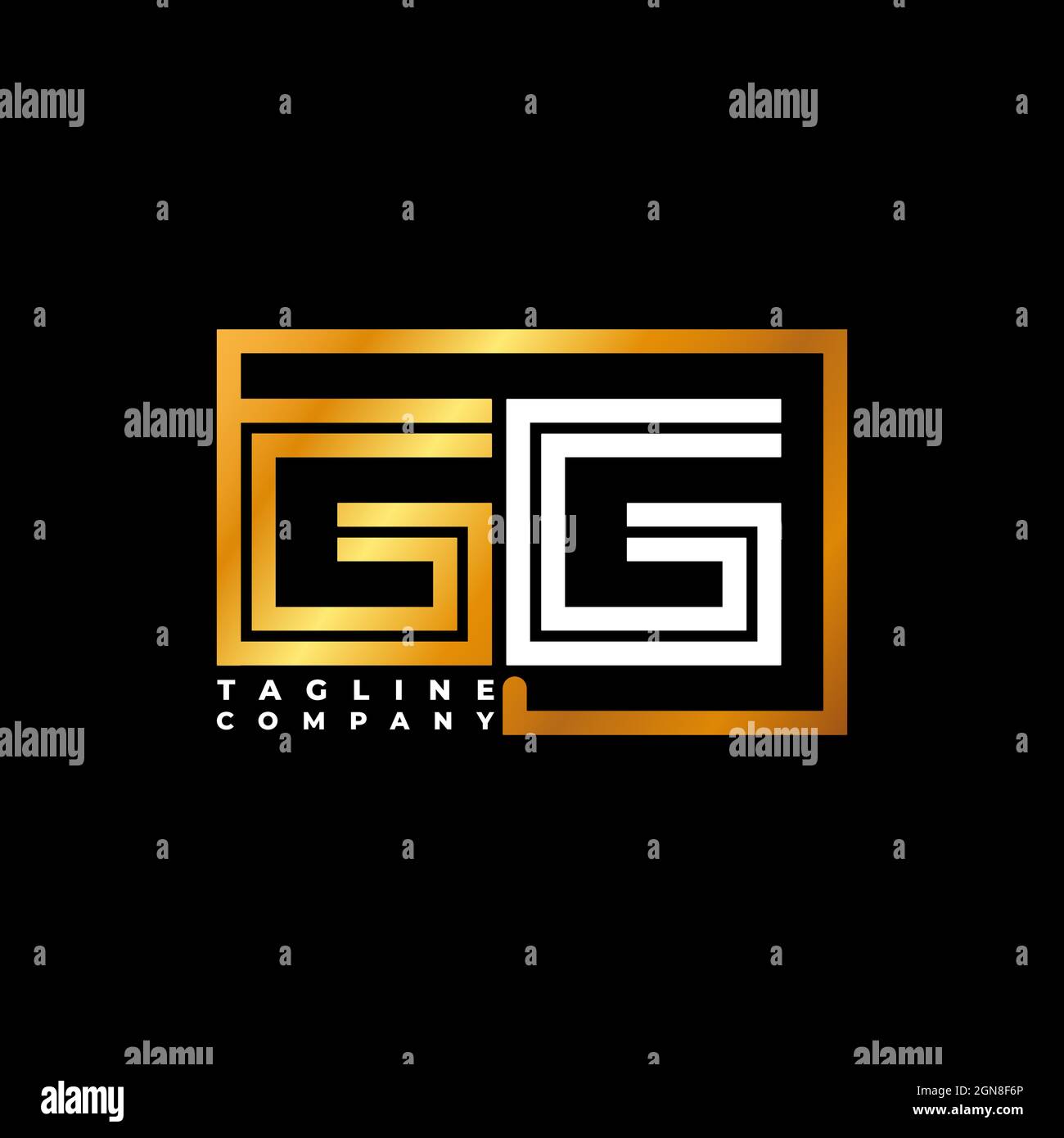 GG Logo letter monogram shape line golden vector template. Business ...