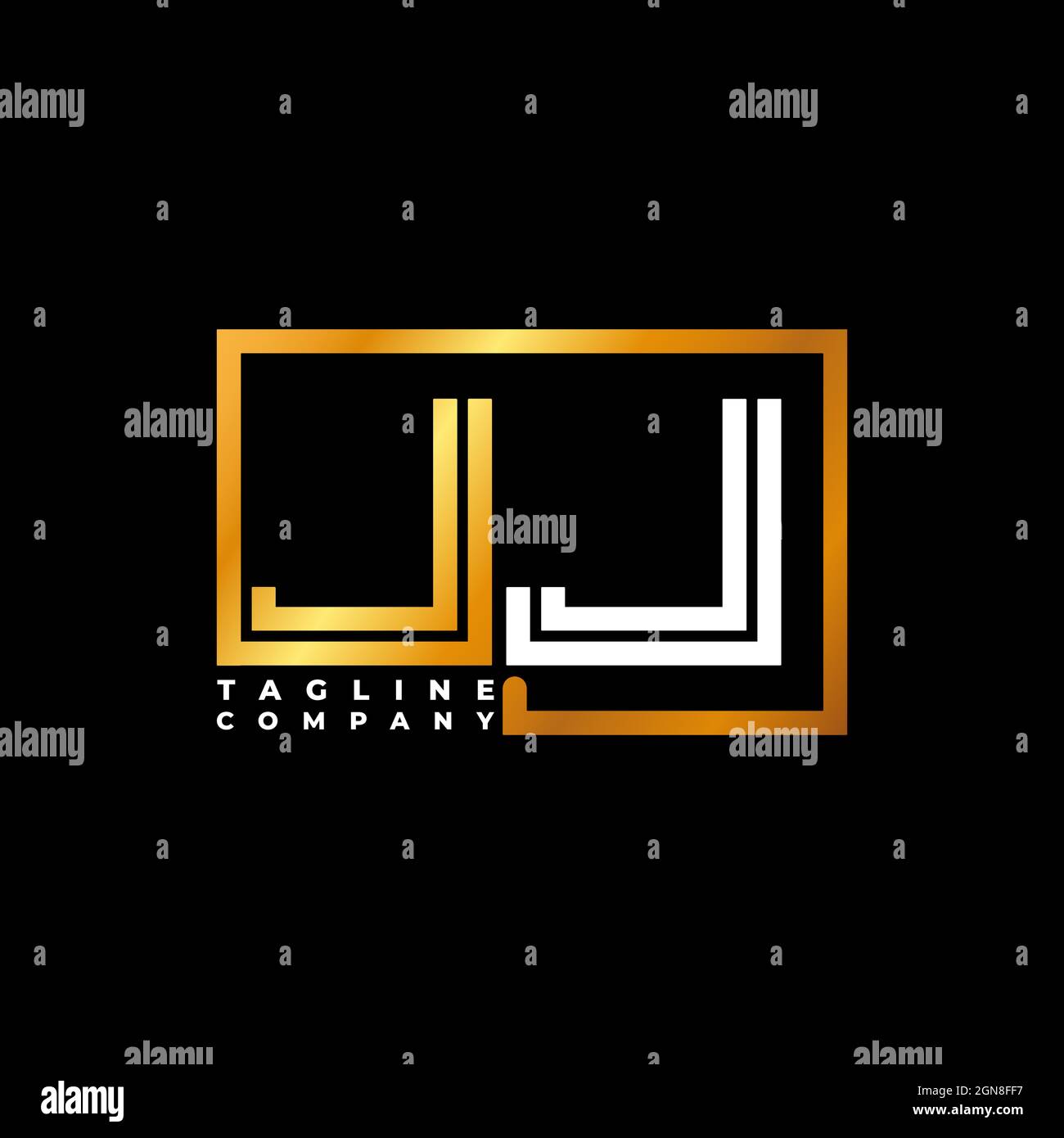 JJ Logo letter monogram shape line golden vector template. Business ...