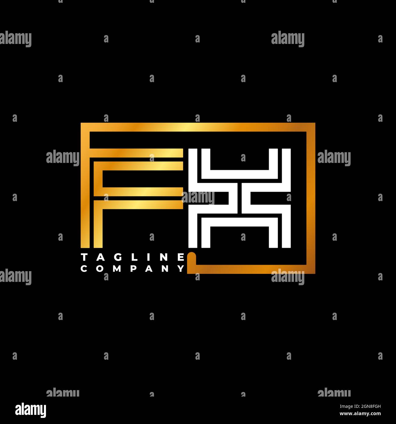 FX Logo letter monogram shape line golden vector template. Business ...