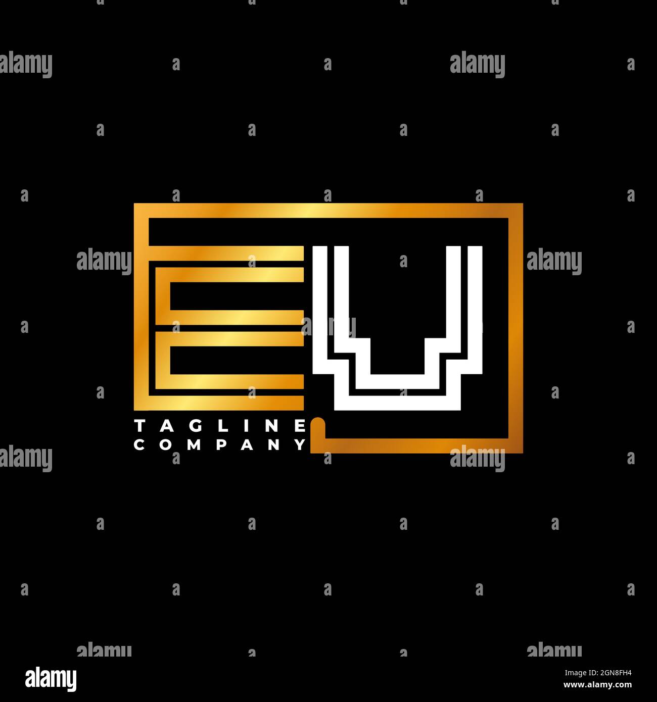 EV Logo letter monogram shape line golden vector template. Business ...