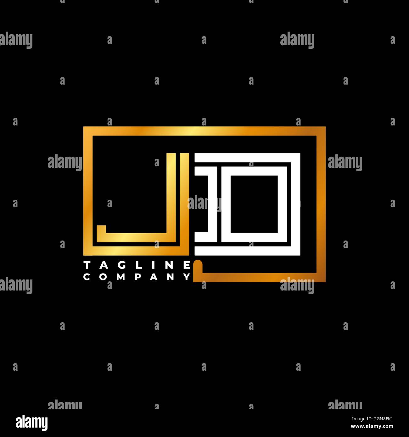 JD Logo letter monogram shape line golden vector template. Business ...
